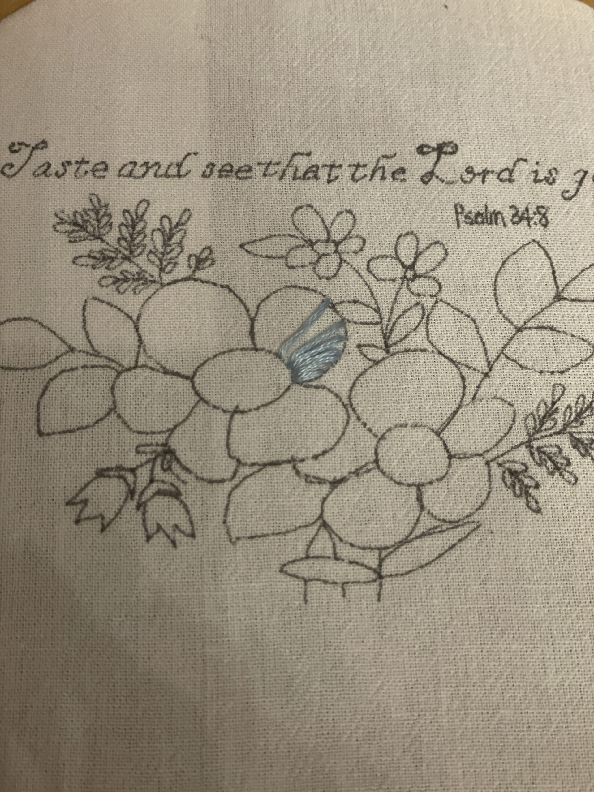 Taste and See Scripture Floral Embroidery Pattern - Friendstitch Embroidery