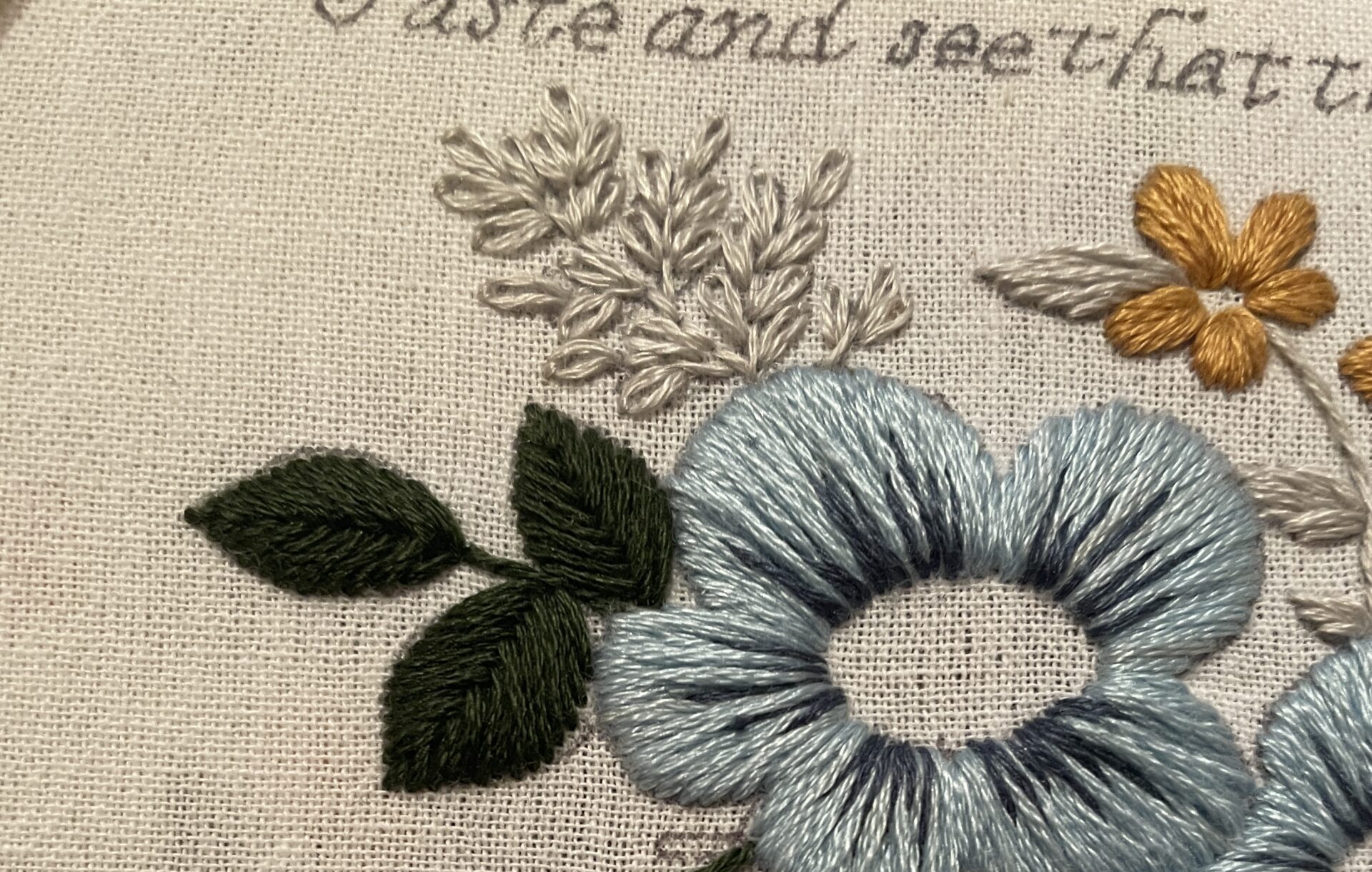 Taste and See Scripture Floral Embroidery Pattern - Friendstitch Embroidery