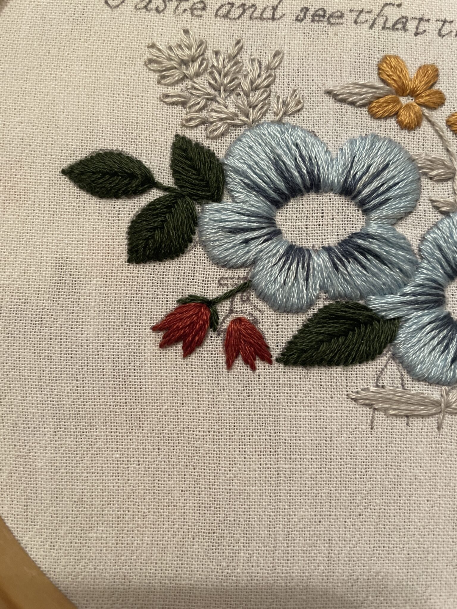 Taste and See Scripture Floral Embroidery Pattern - Friendstitch Embroidery